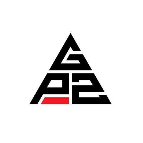 삼각형 모양의 Gpz 삼각형 로고 디자인 모노그램 빨간색 Gpz 삼角형 로고 템플릿 우아하고 고급스러운 로고 프리미엄 벡터