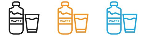 Drinking Enough Water Icon Logo Set Collection For Web App Ui 48079050 Vector Art At Vecteezy