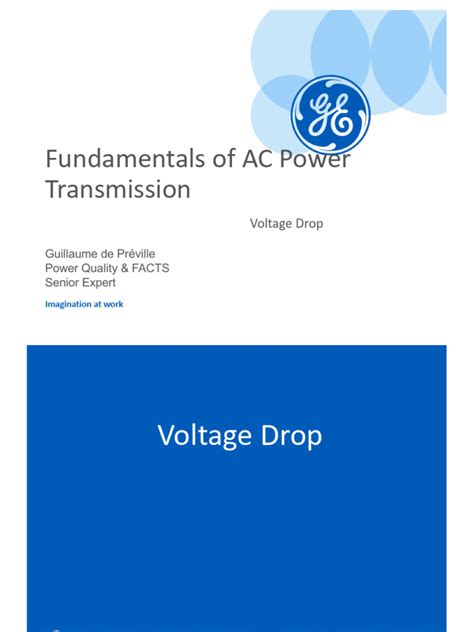 Facts Training 03 Voltage Drop Pdf Electric Power Transmission Ac Power