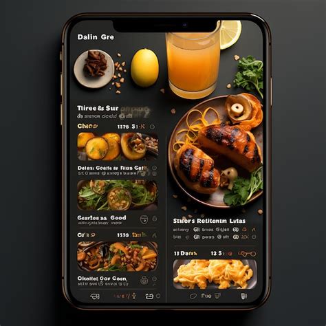 Premium Ai Image Mobile App Design Of Food And Beverage Restaurant