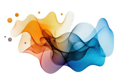Abstract Colorful Waves With Soft Gradients And Flowing Lines On White