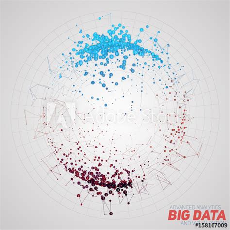 Vector Abstract Round Big Data Visualization Futuristic Infographics