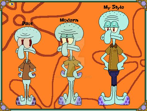 Three Style Of Squidward Tentacles By Spongedrew250 On Deviantart