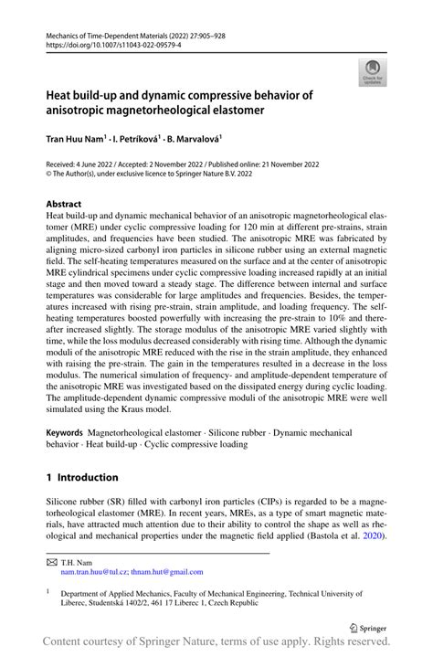 heat build up and dynamic compressive behavior of anisotropic