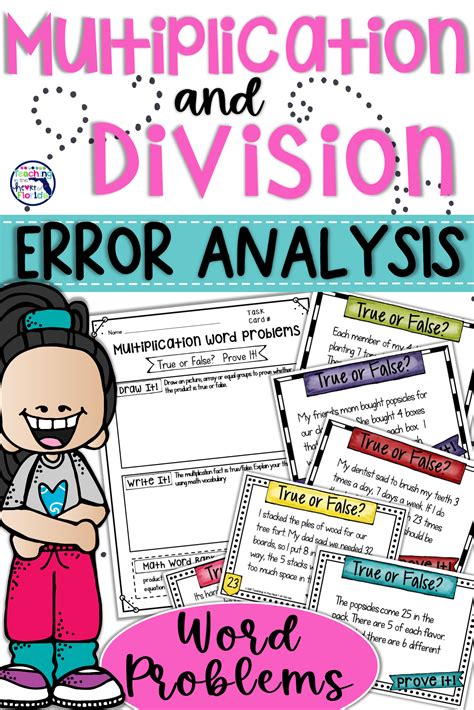 Math Centers Multiplication Word Problems Task Cards Error