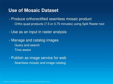 ppt managing imagery and raster data using mosaic datasets powerpoint