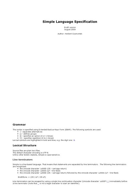 Pdf Simple Language Definition Dokumentips