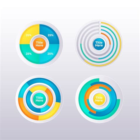 Premium Vector Gradient Charts And Graphs Collection Illustration