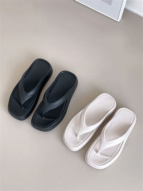 👍다리길어보이는👍eva 굽 5cm 발편한슬리퍼 바캉스 호캉스 족저근막염 해변 쪼리