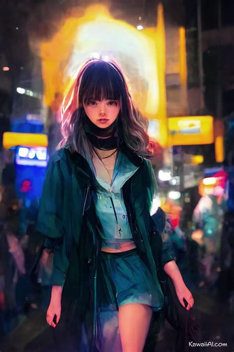Mysterious Electrifying Japanese Girls In Shibuya Ai Art Kawaii Ai