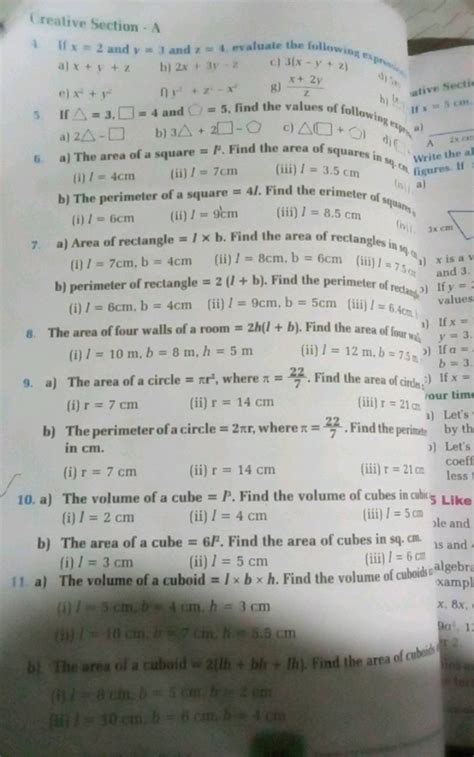 11 a the volume of a cuboid boldsymbol{l} times boldsymbol{b} times
