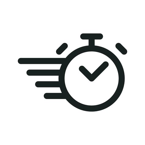 Fast Clock Timer Icon Quick Time Fast Delivery Timer Vector Time Out Sign Countdown Fast