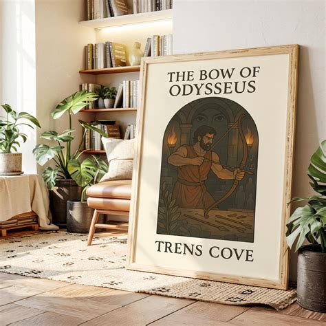 Odyssey Art Print Odysseus Strings His Bow Greek Mythology Decor Etsy