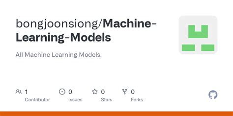Github Bongjoonsiong Machine Learning Models All Machine Learning