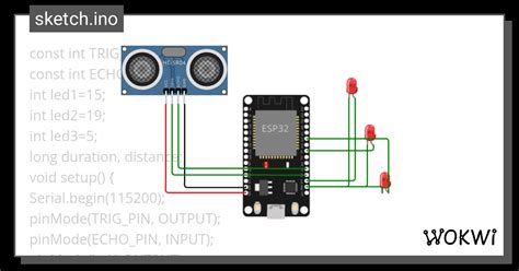 ultra sonic - Wokwi ESP32, STM32, Arduino Simulator