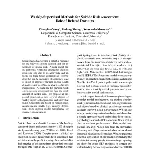 Weakly Supervised Methods For Suicide Risk Assessment Role Of Related