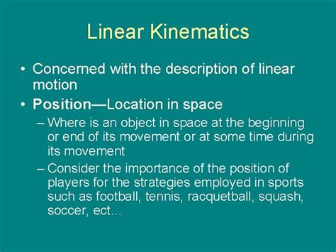 chapter 2 linear kinematics describing objects in linear
