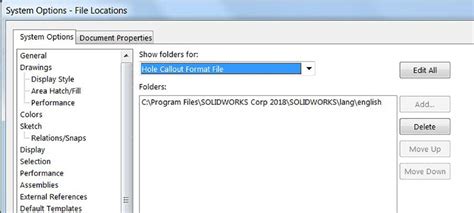 Editing The Hole Callout Format File In Solidworks