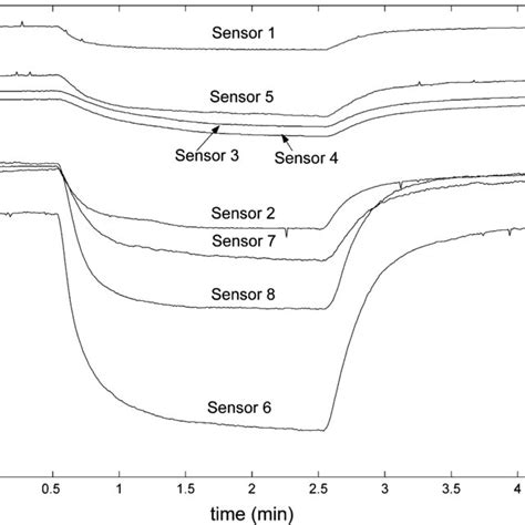 typical response of the sensor array the voltage measurement of the