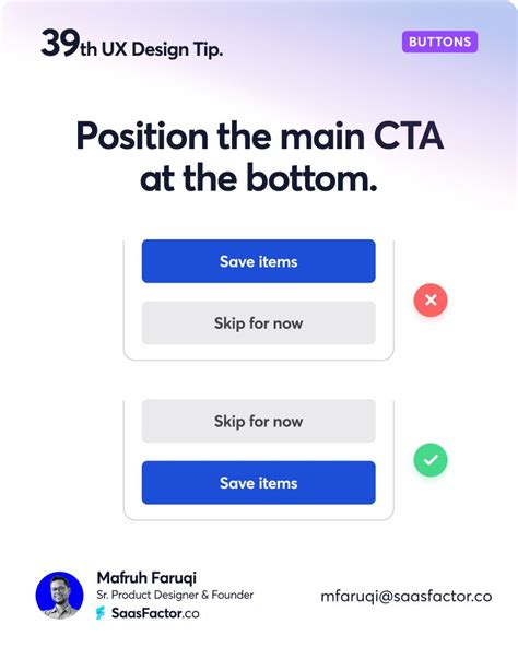 On Linkedin Ux Design Tip 39 Position The Main Cta At
