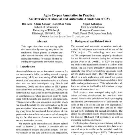Agile Corpus Annotation In Practice An Overview Of Manual And