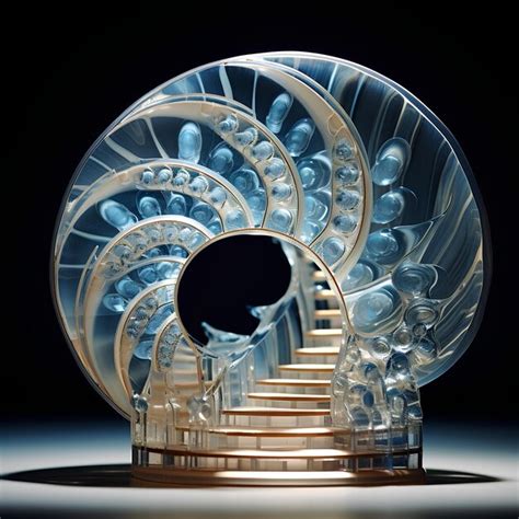 Photography Glass Structure Fibonacci Model Fractals Premium Ai