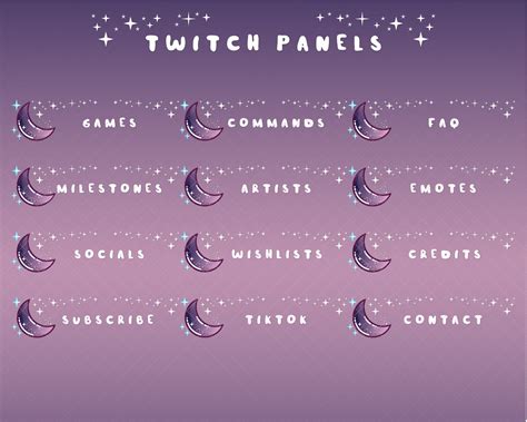 twitch panels cute custom twitch panels twitch panels girly etsy