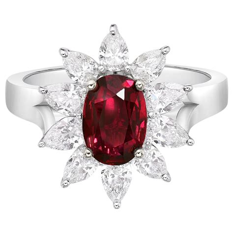 531 Carat Grs Certified Unheated Red Ruby And Diamond Ring For Sale At