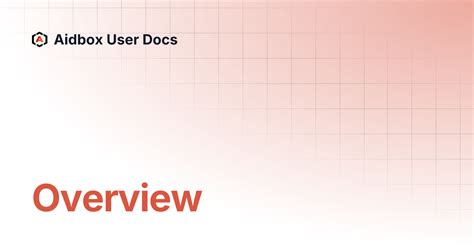 Overview Aidbox User Docs
