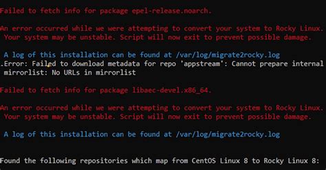 Stuck Trying To Migrate From Centos Linux To Rocky Linux After Eol