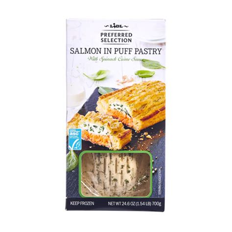Check Halal status of Lidl Preferred Selection frozen salmon in puff pastry with spinach crème