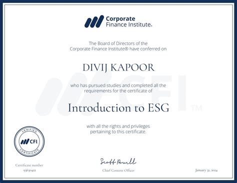 Divij Kapoor On Linkedin Esg Cfi