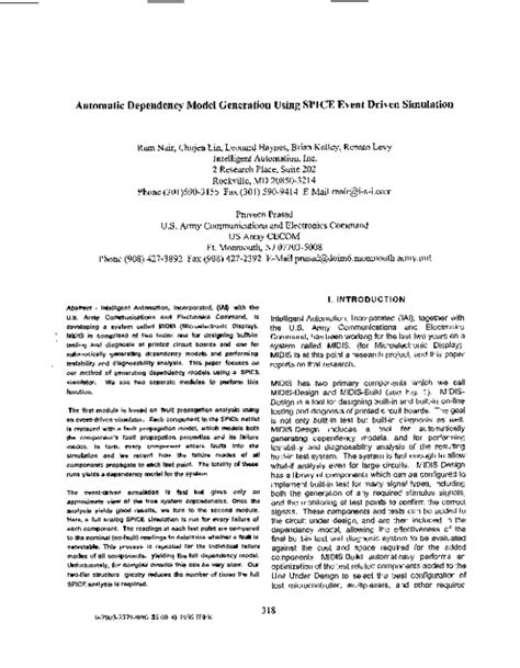 Pdf Automatic Dependency Model Generation Using Spice Event Driven