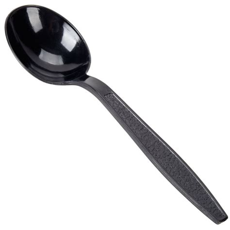 Choice Black Heavy Weight Polystyrene Plastic Soup Spoon 100 Pack