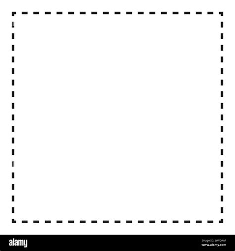 Dashed Line Squares Thin And Thick Lines Cut Lines Square Cutout Forms Vector Illustration
