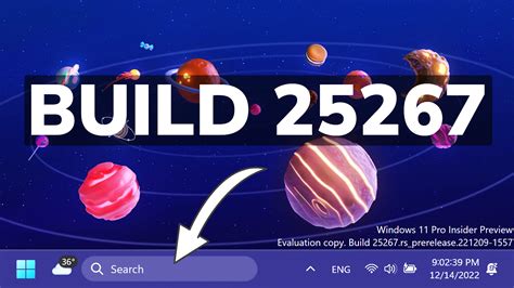 new windows 11 build 25267 rounded corners for taskbar search and
