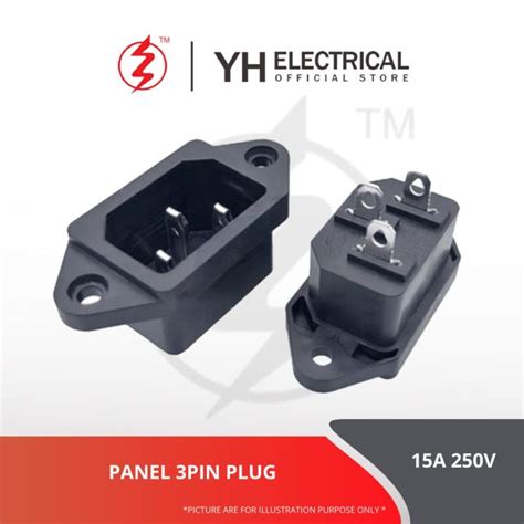 3pin Socket Male For Pressure Cooker 250vac 10a Power Inlet Sockets Ac品字电源接线插座 带螺丝孔c14公座三插 Lazada