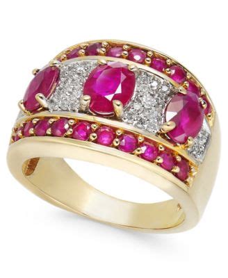 Ruby 3 15 Ct Tw And Diamond 14 Ct Tw Statement Ring In 14k