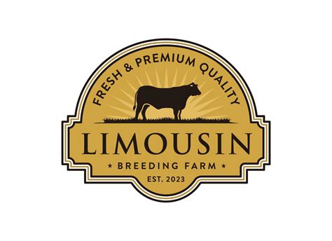 Limousin Angus Cattle Farm Ranch Label Sign Logo Design 40973107 Vector