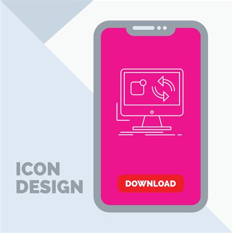 Update App Application Install Sync Line Icon In Mobile For