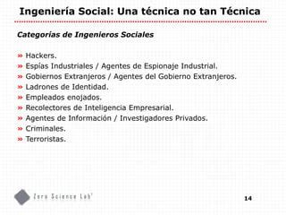 Ingenieria Social Una Tecnica No Tan Tecnica Pampaseg 2010 La Pampa