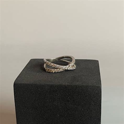 Jewelry Vintage Sterling Silver Criss Cross Ring Cz Ring 925 Band Size 7 Missing Cz Poshmark