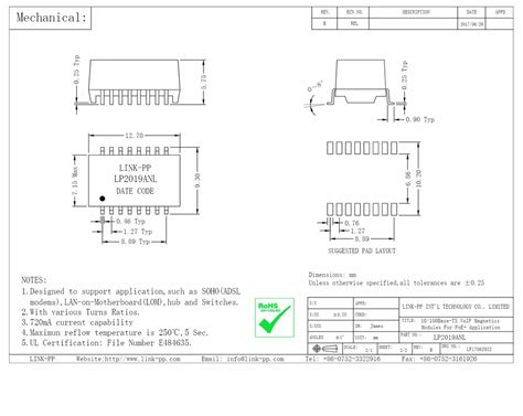 Lp2019anl Ethernet Transformer Lan Magnetics At ₹ 20 Piece Lan Connectors In Noida Id