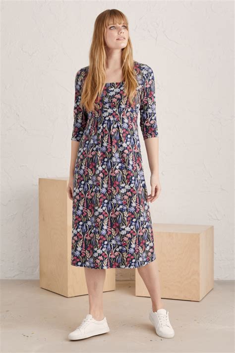 buy seasalt cornwall midi blue v neck seed packet dress from next ireland