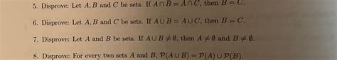 solved 5 disprove let a b and c be sets if an b an c