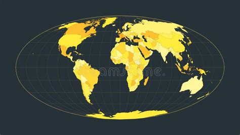 World Map Equal Area Pseudocylindrical Stock Vector Illustration