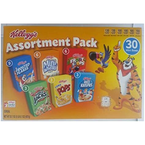 Kelloggs Cereal Jumbo Assortment Pack 327 Oz 30 Mini Boxes Reliableandfast
