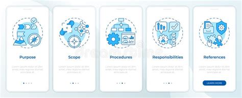 Components Of Sop Blue Onboarding Mobile App Screen Stock Illustration Illustration Of