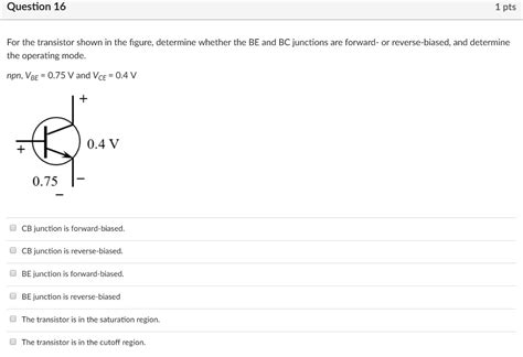 Solved Question Pts For The Transistor Shown In The Chegg Com
