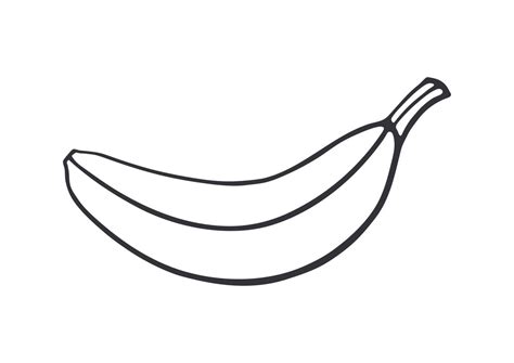 Banana Line Drawing Banana Single Line Art Drawing Of Isolated Outline